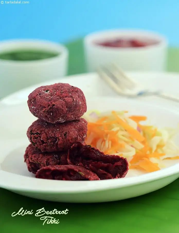Beetroot Cutlet Recipe (Mini Beetroot Tikki)